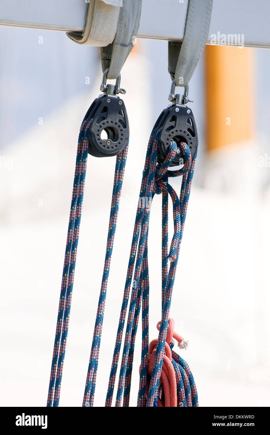 Pulleys on a boat hi-res stock photography and images - Alamy