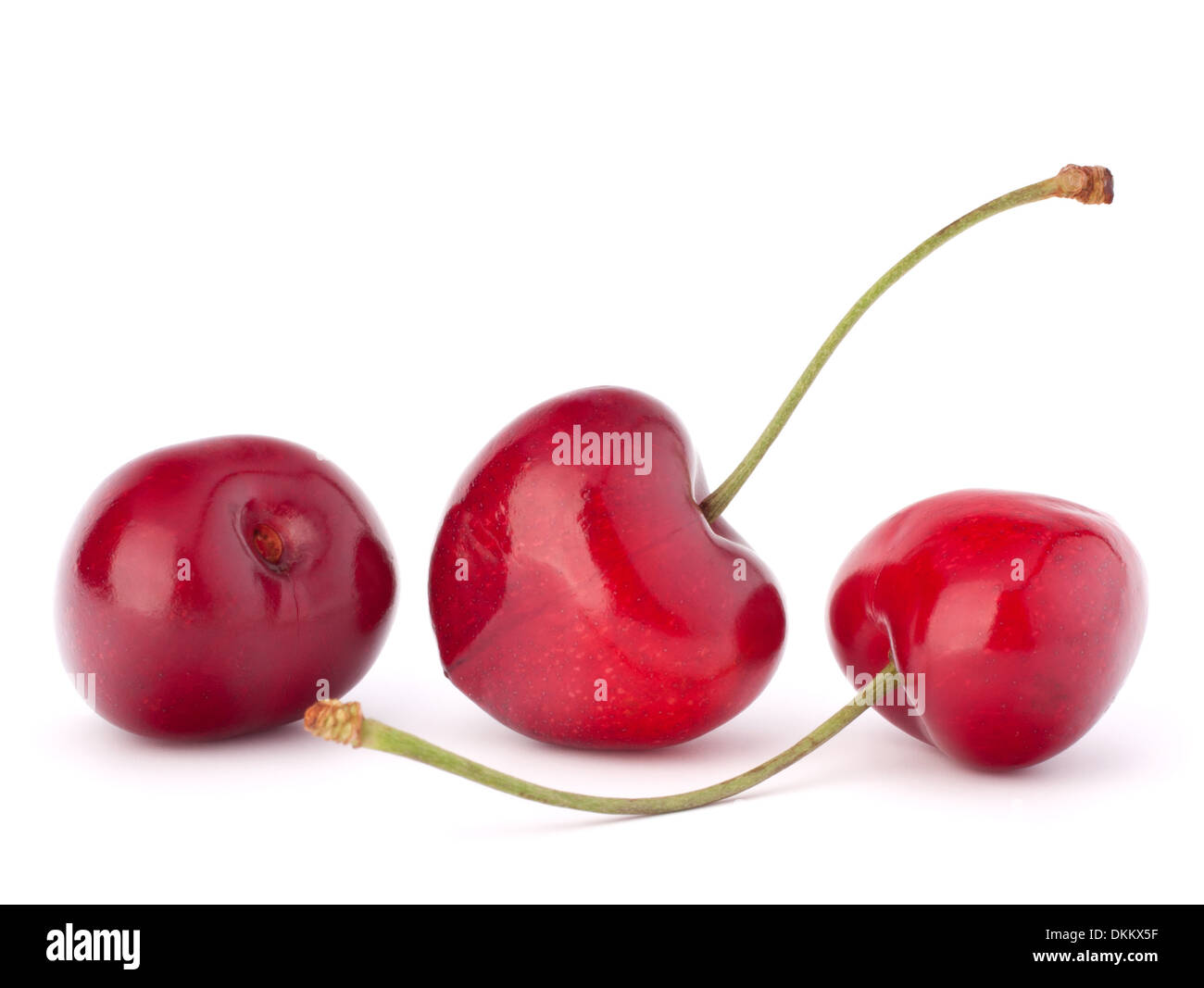Heart shaped cherry berries isolated on white background cutout Stock ...