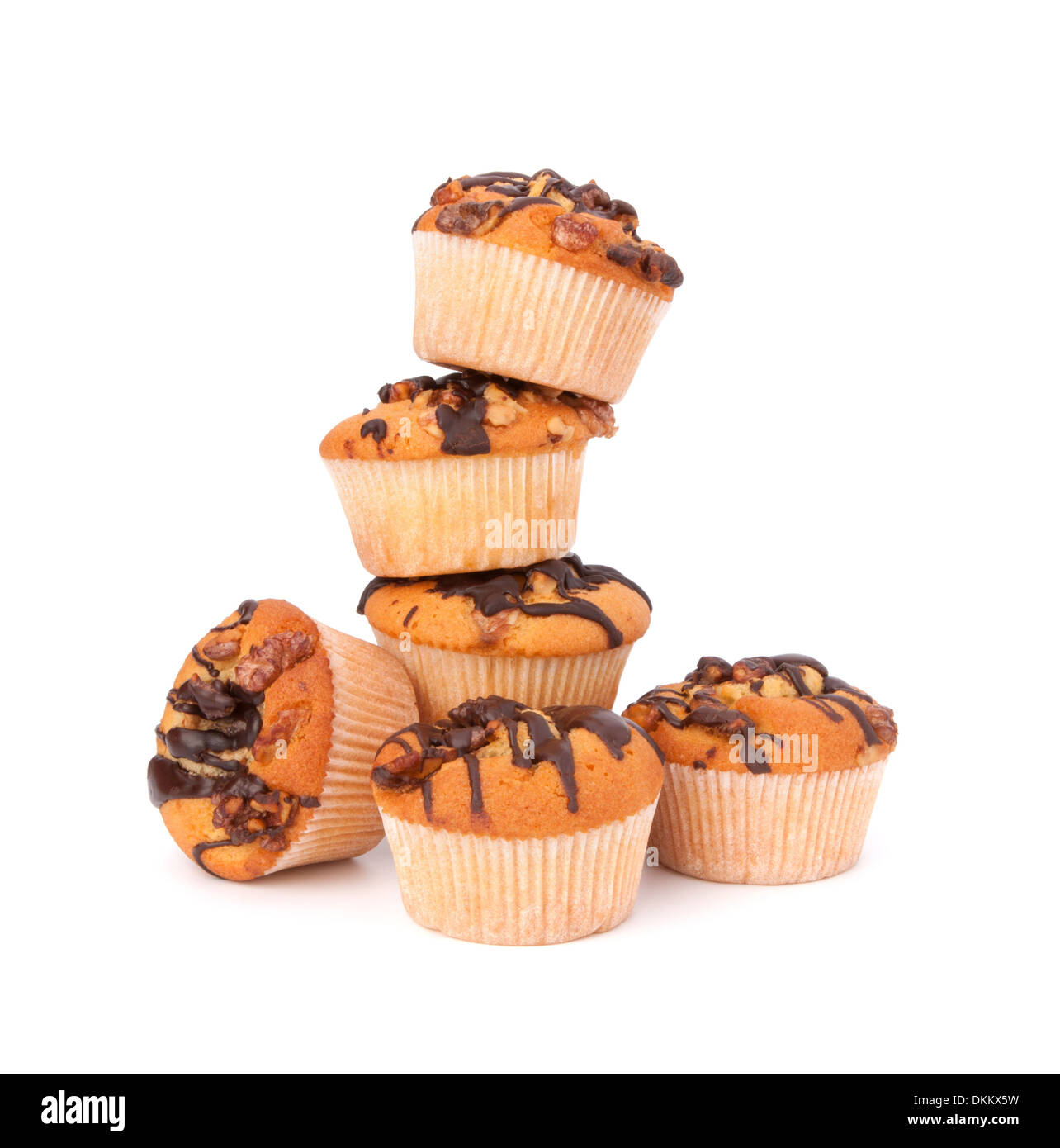 Stacked muffins isolated on white background Stock Photo - Alamy