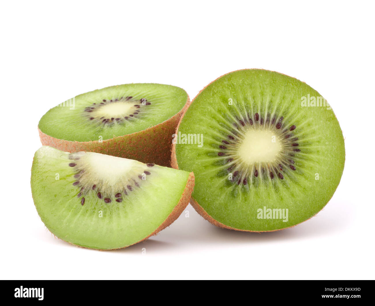 Kiwi fruit sliced segments isolated on white background cutout Stock ...