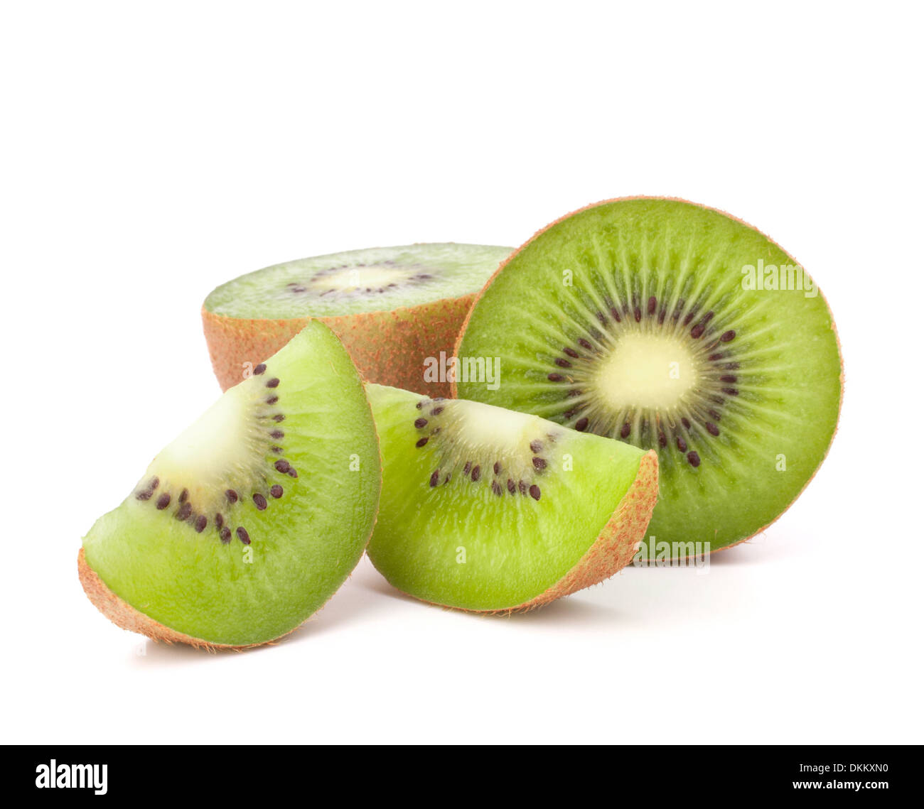 Kiwi fruit sliced segments isolated on white background cutout Stock ...