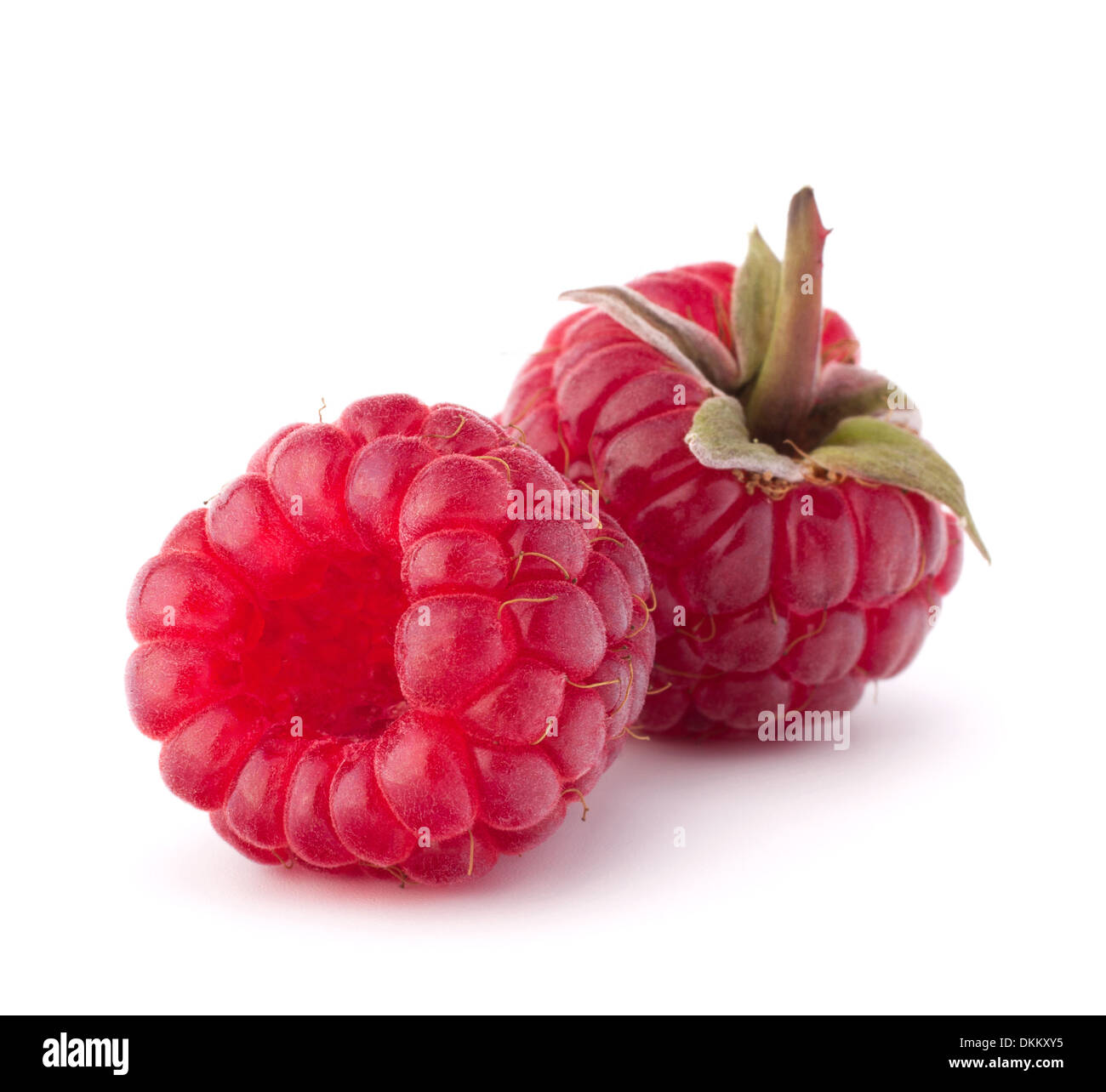Ripe raspberries isolated on white background cutout Stock Photo - Alamy