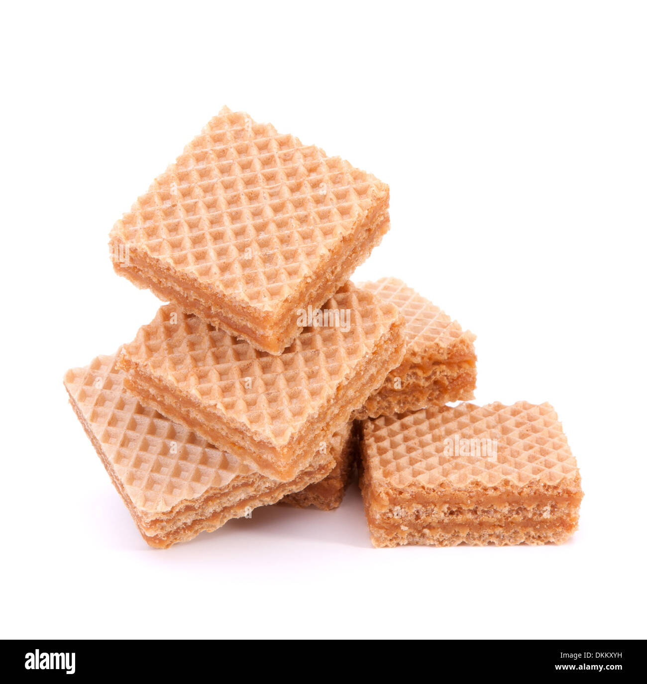 Wafers or honeycomb waffles isolated on white background Stock Photo ...