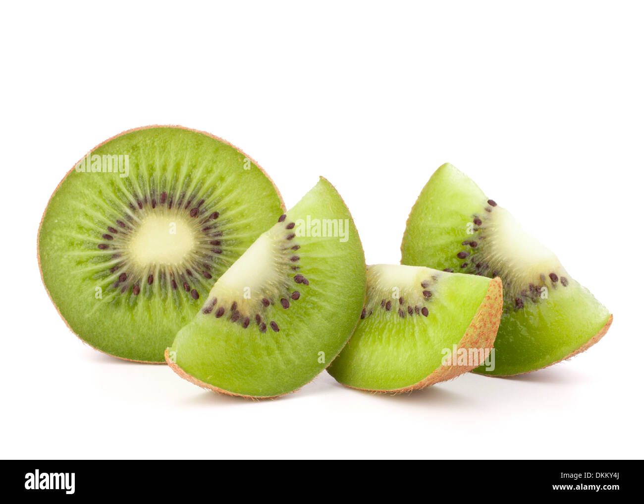 Kiwi fruit sliced segments isolated on white background cutout Stock ...