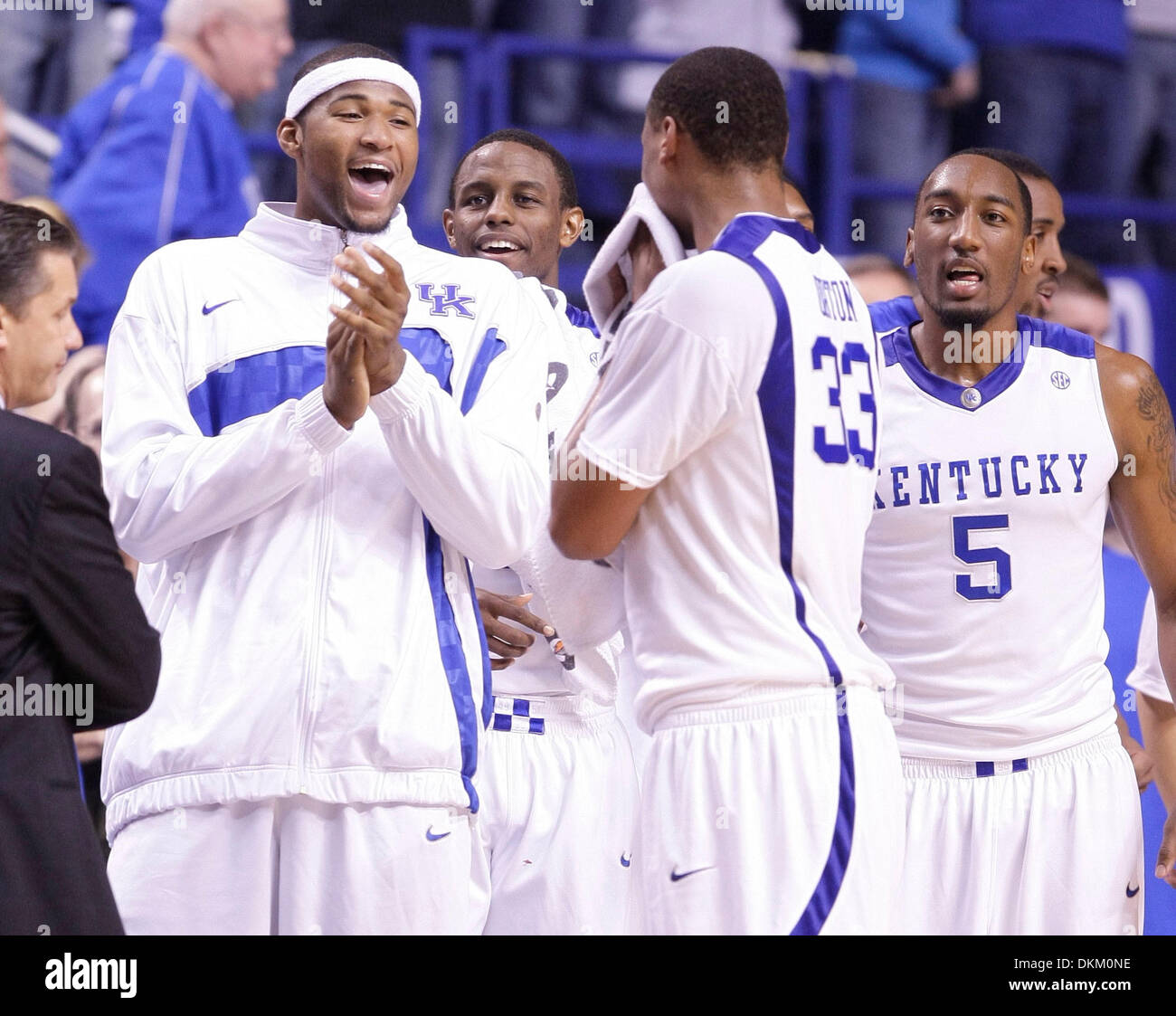 DeMarcus Cousins, left, Darius Miller, Daniel Orton, and Ramon Harris ...