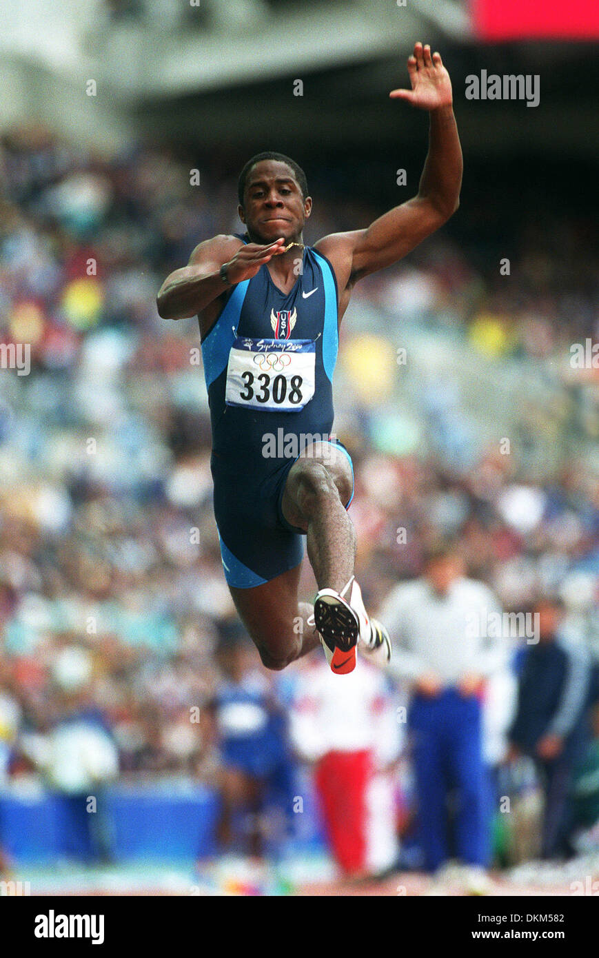 DWIGHT PHILLIPS.LONG JUMP, SYDNEY OLYMPICS.Y, AUSTRALIA.OLYMPIC STADIUM ...