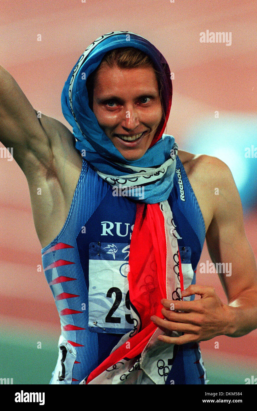 IRINA PRIVALOVA.400 METRE HURDLES, SYDNEY.Y, AUSTRALIA.OLYMPIC STADIUM ...
