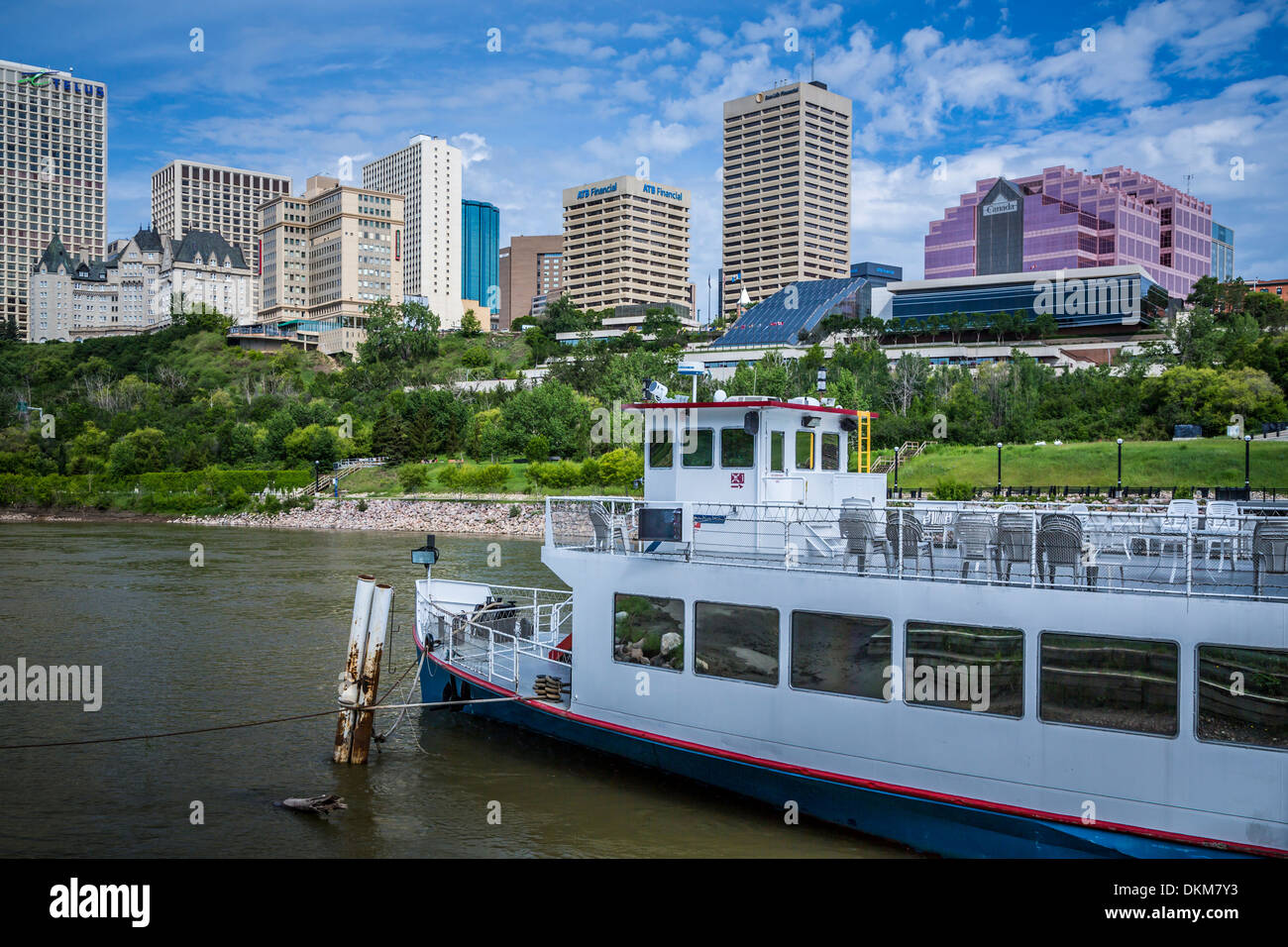 The city skyline and the North Saskatchewan River in Edmonton, Alberta ...