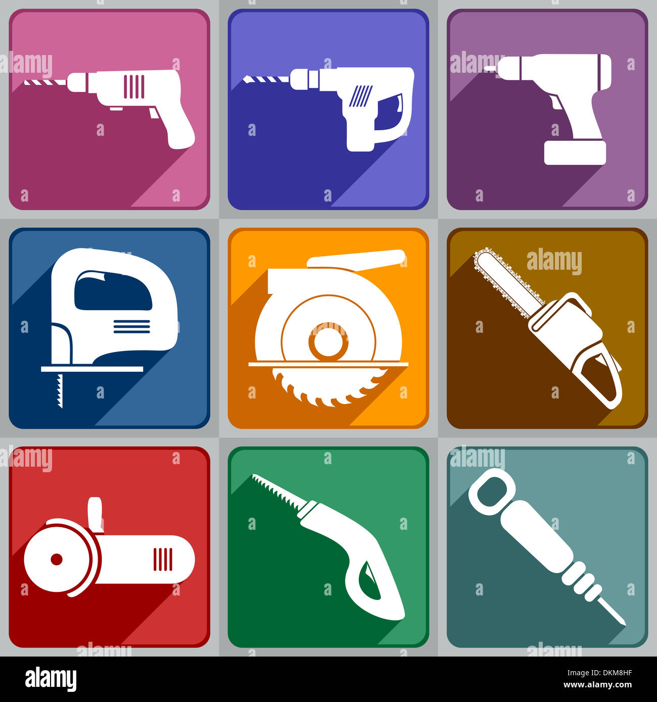 Icons of the electric tools Stock Photo - Alamy