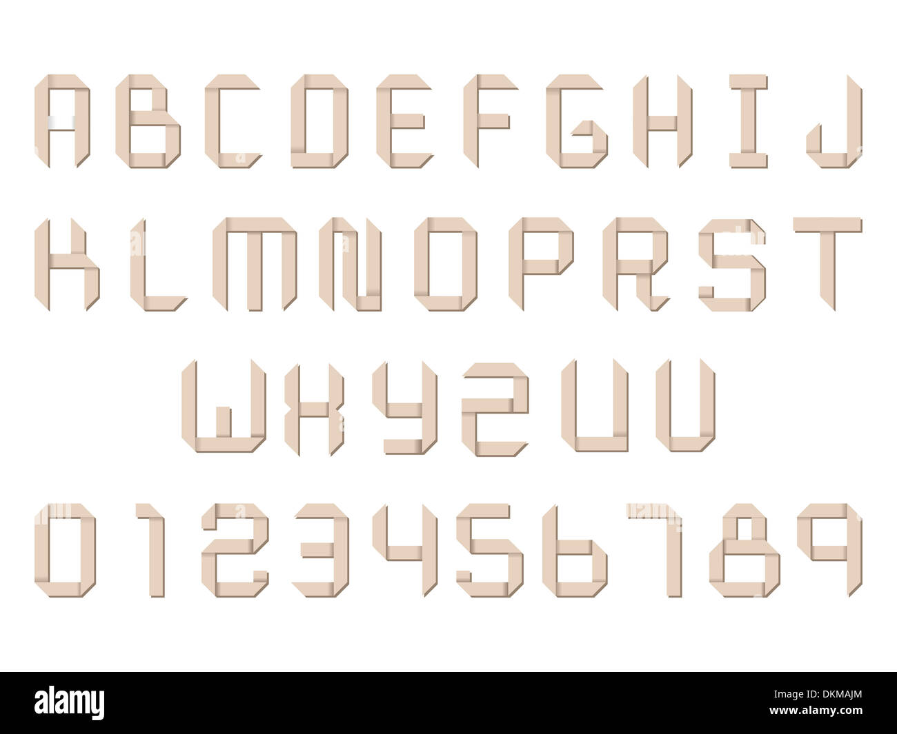 Origami paper alphabet letters set. Vector illustration Stock Photo - Alamy