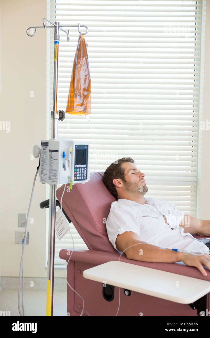 Patient Sleeping While Receiving Chemotherapy Stock Photo - Alamy