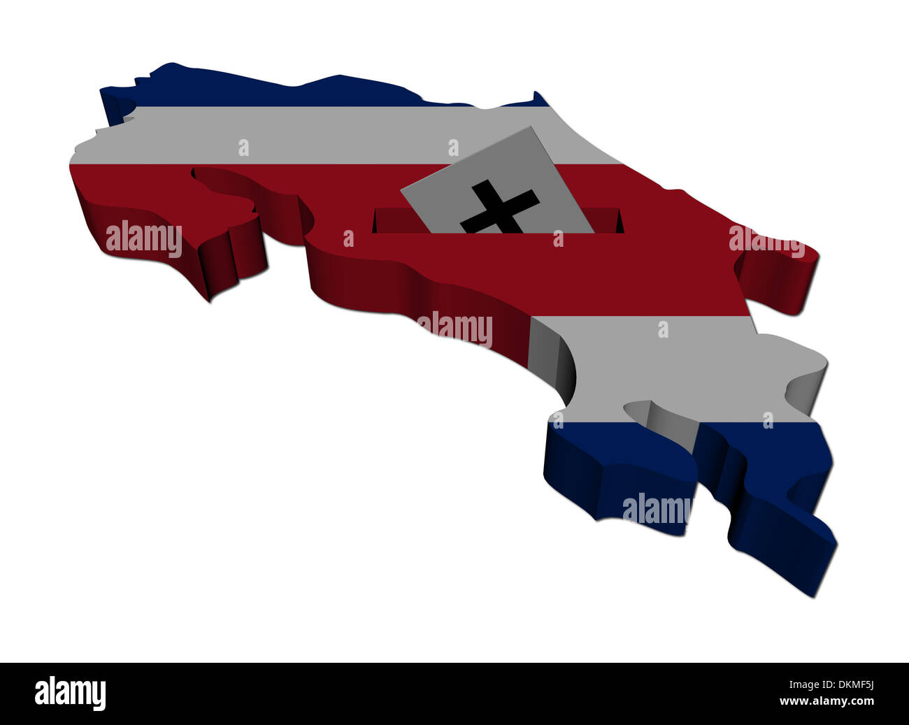 Costa Rica election map with ballot paper illustration Stock Photo - Alamy