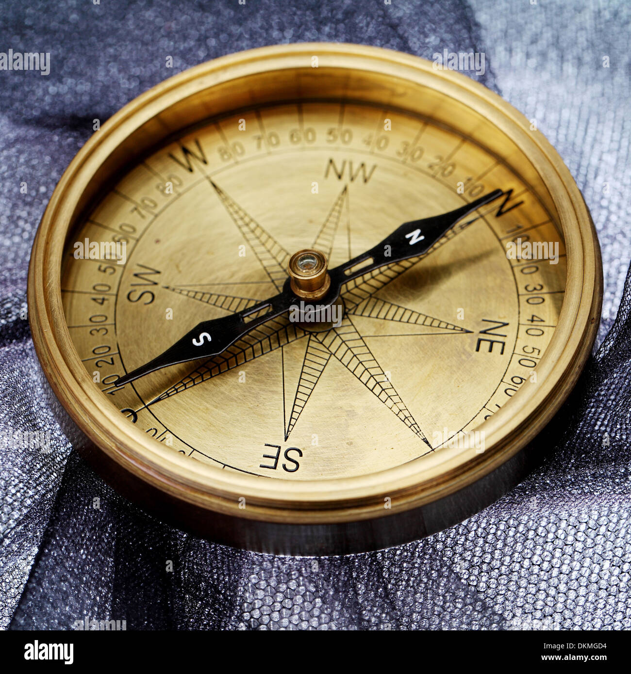 Close up of antique compass Stock Photo - Alamy