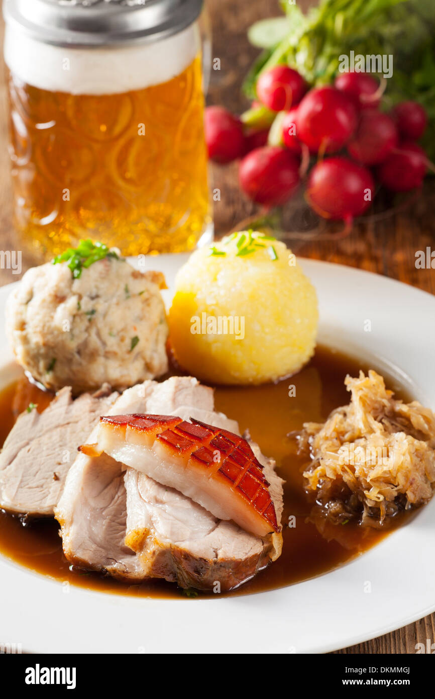 bavarian roasted pork with beer Stock Photo - Alamy