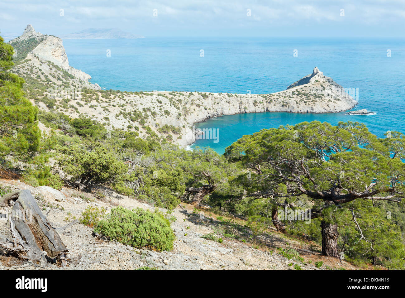 Coastline of Novyj Svit reserve summer view (Crimea, Ukraine, Capchik ...