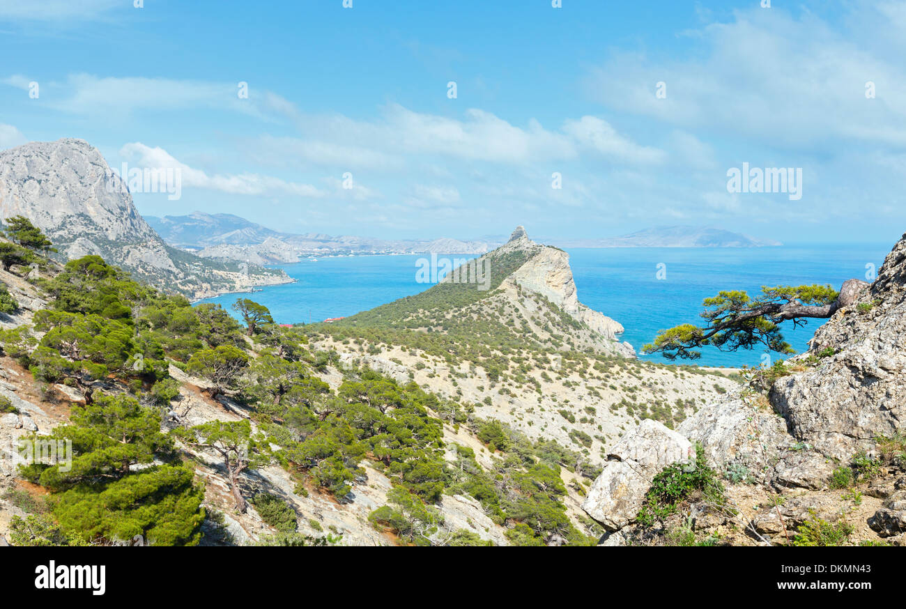 Coastline of Novyj Svit reserve summer view (Crimea, Ukraine, Capchik ...