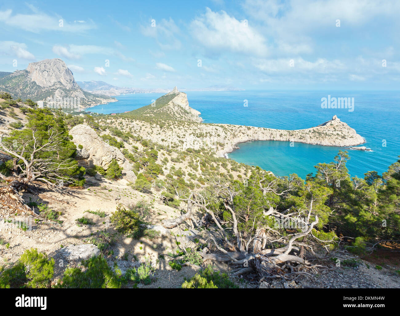 Coastline of Novyj Svit reserve summer view (Crimea, Ukraine, Capchik ...