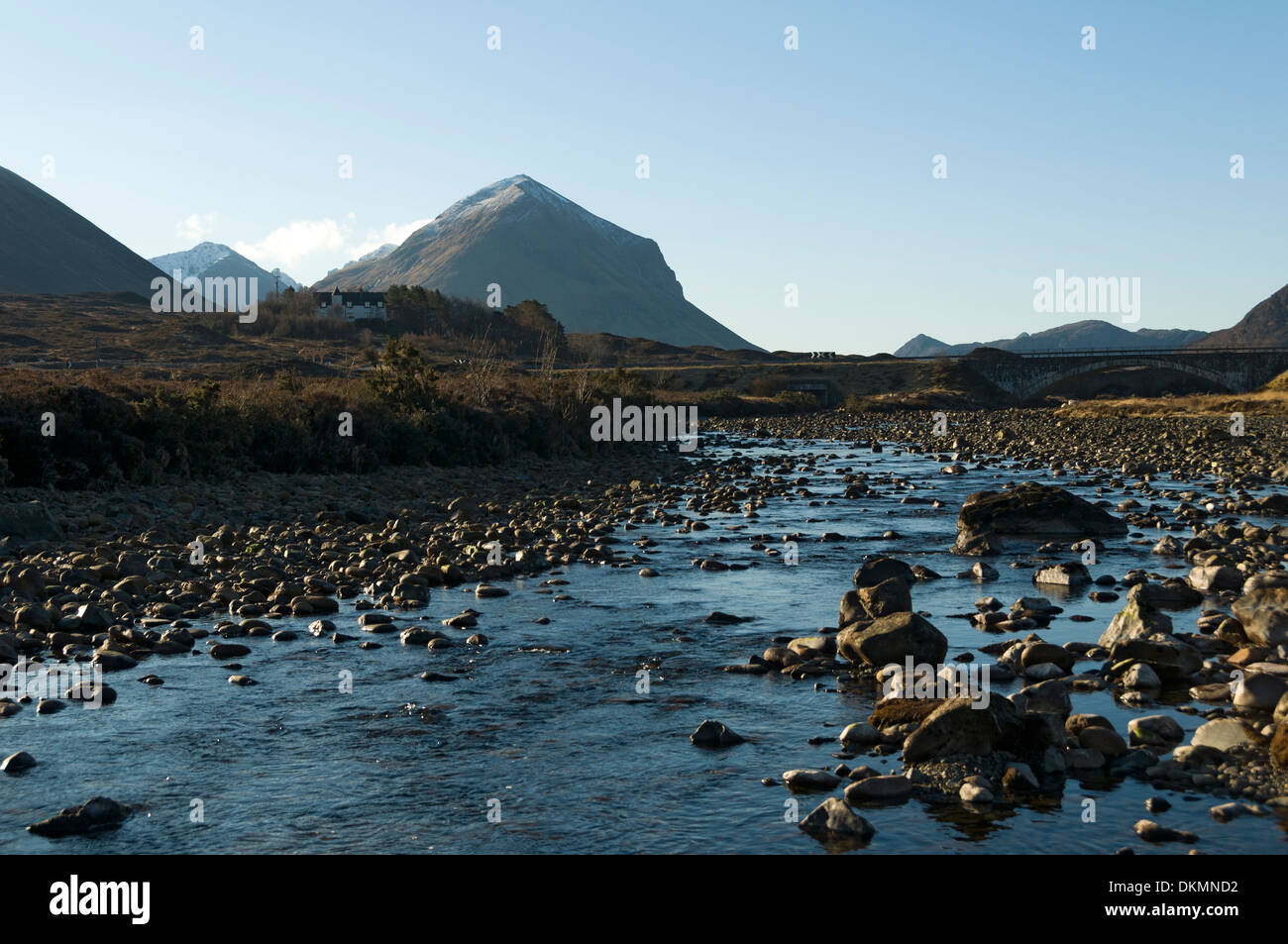 Marsco in the Red Cuillin hills, from Sligachan, Isle of Skye. Highland ...