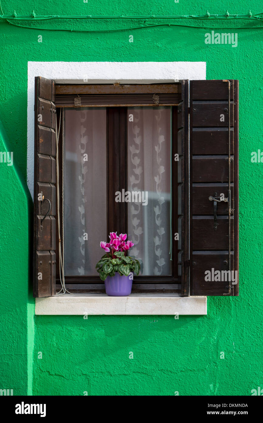 Green painted window frame hi-res stock photography and images - Alamy