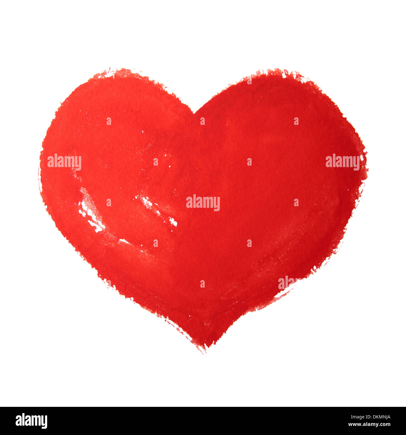 Watercolor hand painted red heart Stock Photo - Alamy