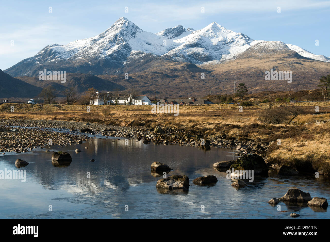 Sgurr nan Gillean and the Cuillin mountains, from Sligachan, Isle of ...