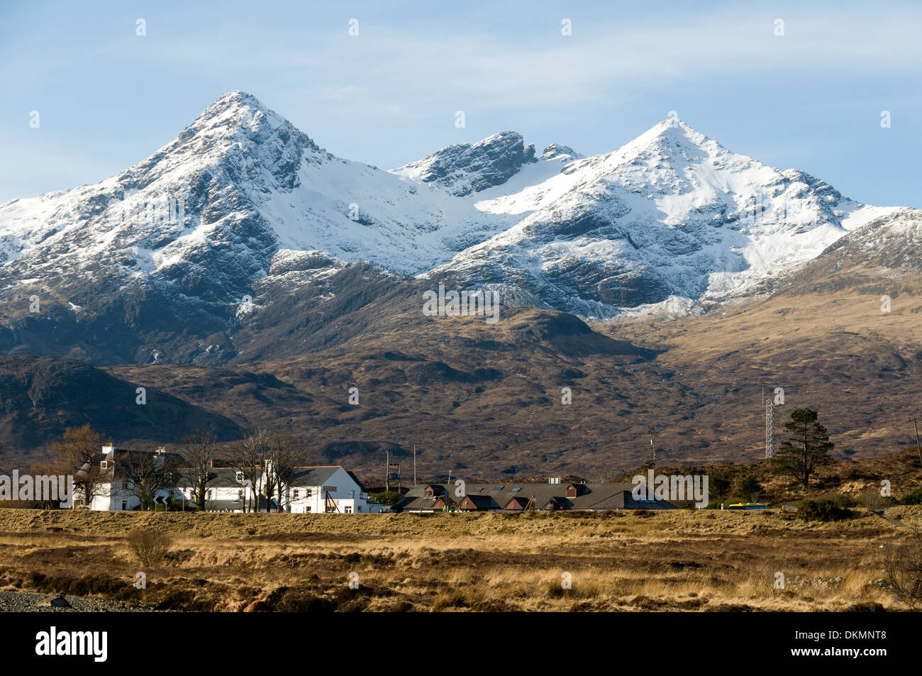 Sgurr nan Gillean and the Cuillin mountains, from Sligachan, Isle of ...