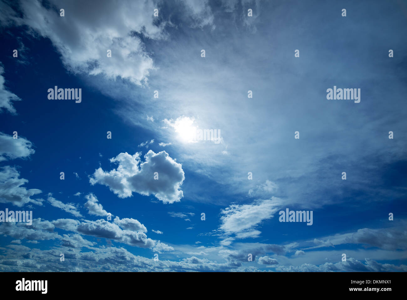blue and dramatic clouds sky in winter background Stock Photo - Alamy