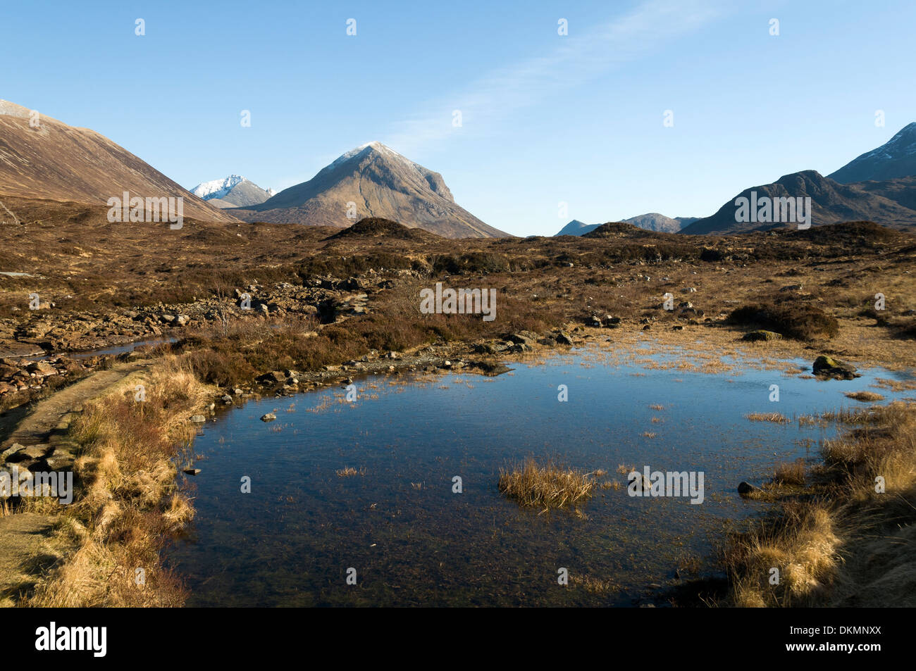 Marsco in the Red Cuillin hills, from Sligachan, Isle of Skye. Highland ...