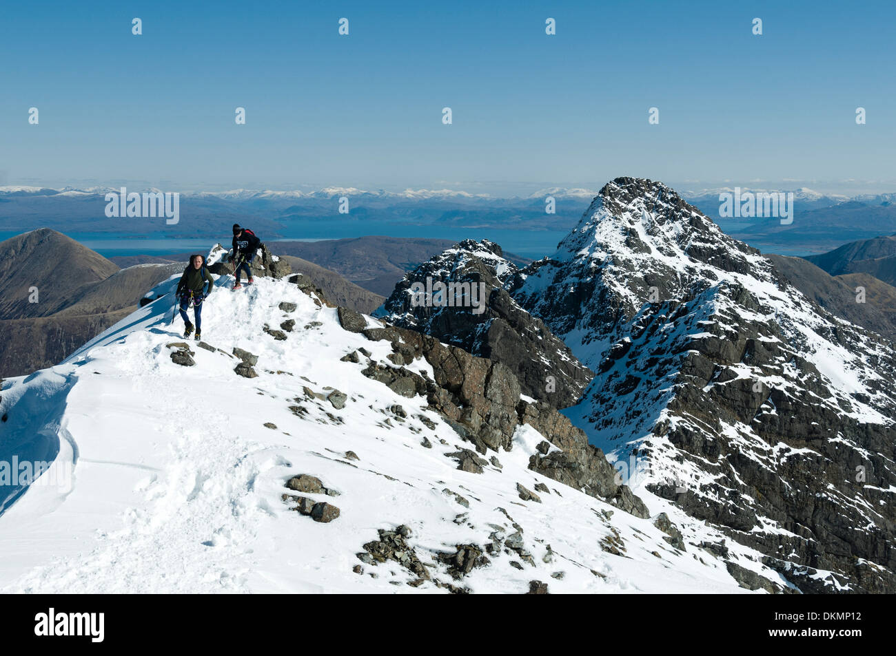 The main ridge of the Cuillin mountains from Bruach na Frith, looking ...