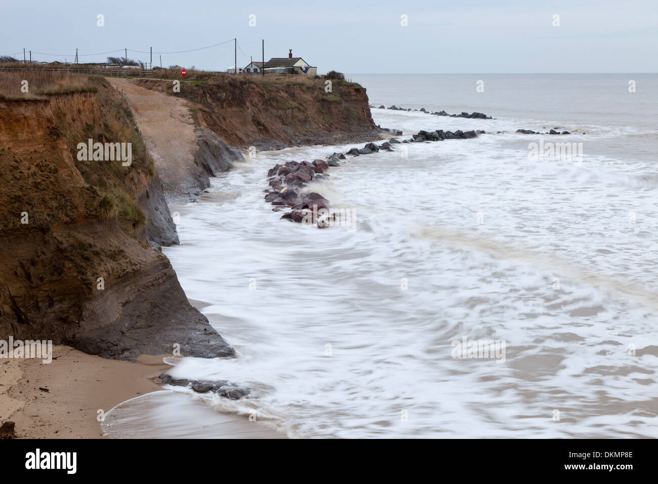 High Tide at Happisburgh in Norfolk England Stock Photo - Alamy