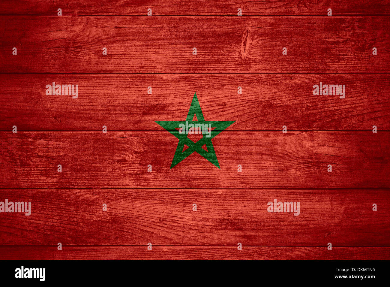 flag of Morocco or Moroccan banner on wooden background Stock Photo - Alamy