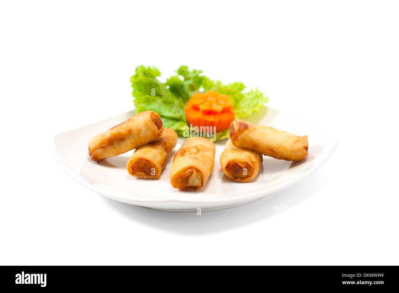 deep fried spring roll isolate on white background Stock Photo - Alamy
