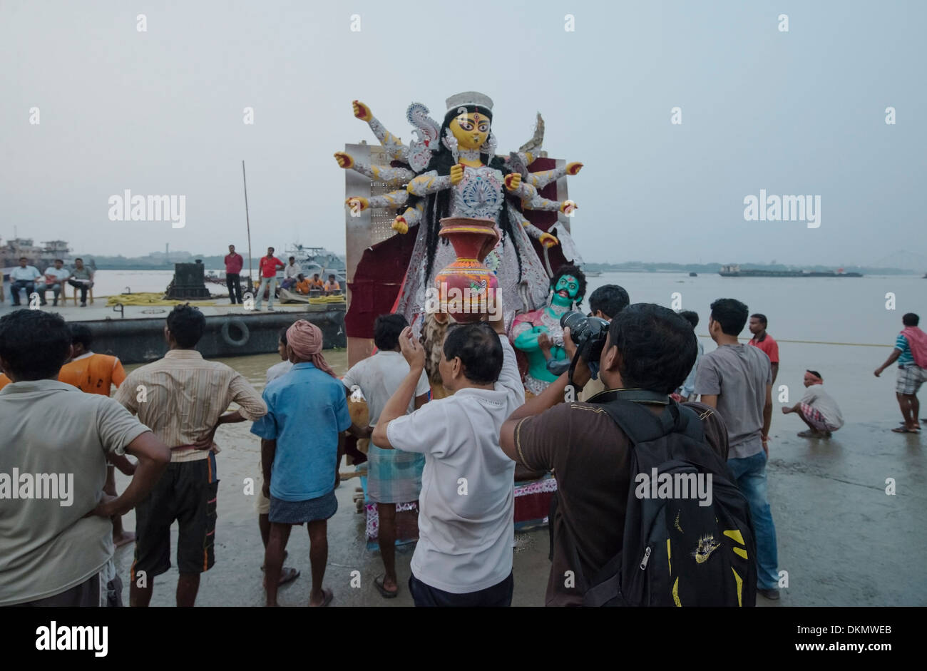 Vijaya Dashami day-Goddess Durga immersion Stock Photo - Alamy