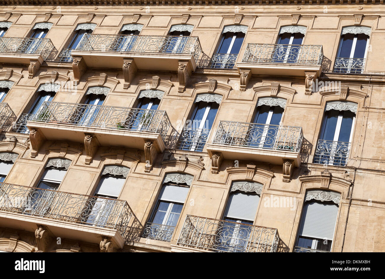 Facade of a historic apartment building in Avignon,France Stock Photo ...