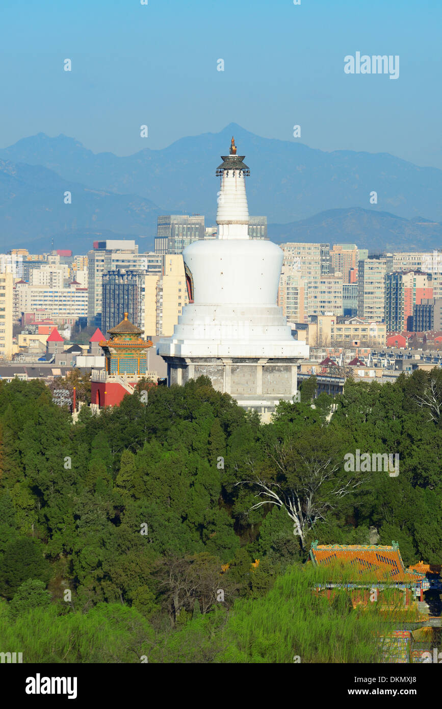 Beijing architecture and city skyline in the morning with blue sky ...