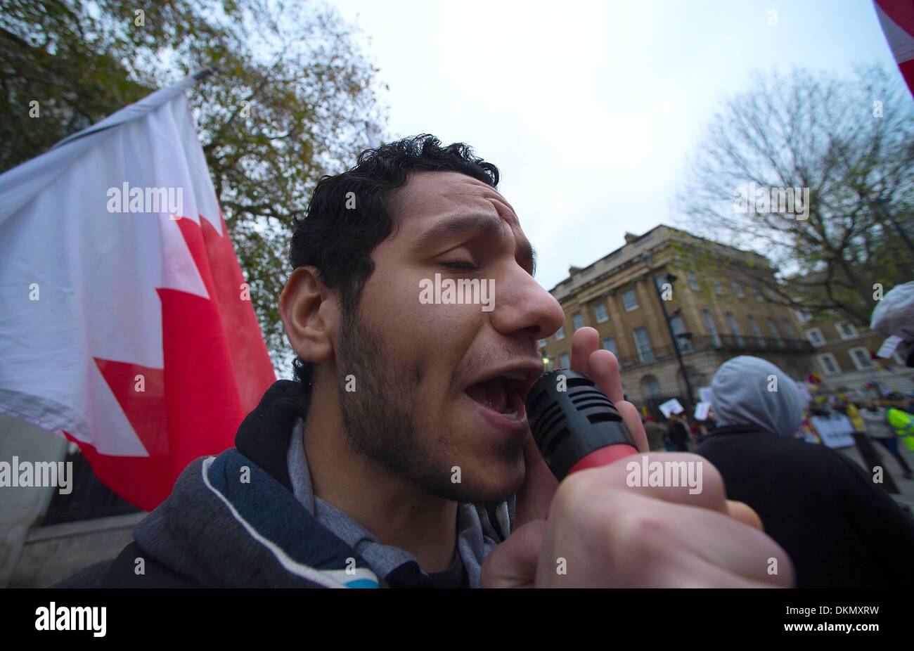 London, UK, UK. 7th Dec, 2013. Bahrainis and their supporters protested ...