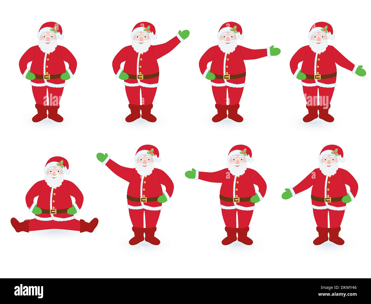 set of Santa Clauses pointing in different directions Stock Photo - Alamy