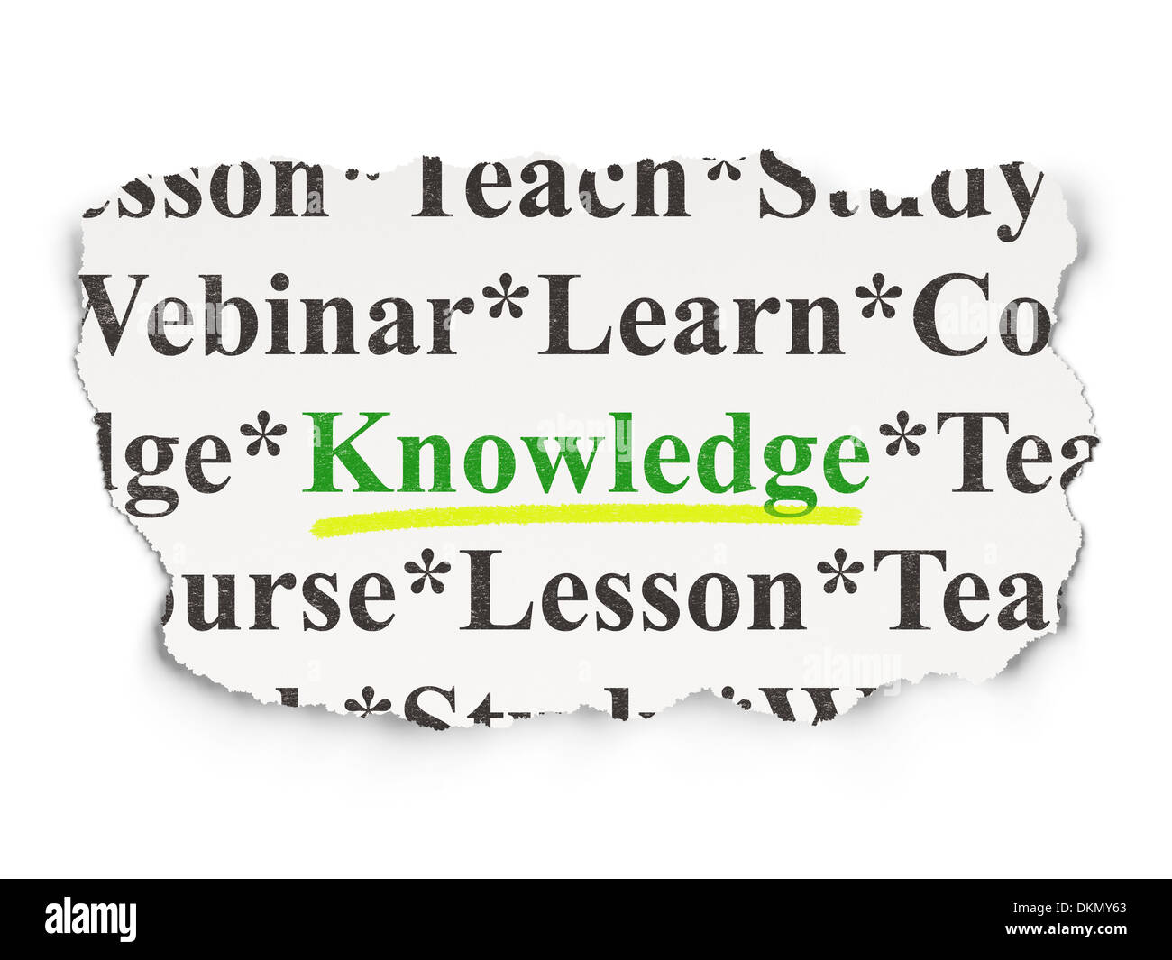 Education concept: Knowledge on Paper background Stock Photo - Alamy