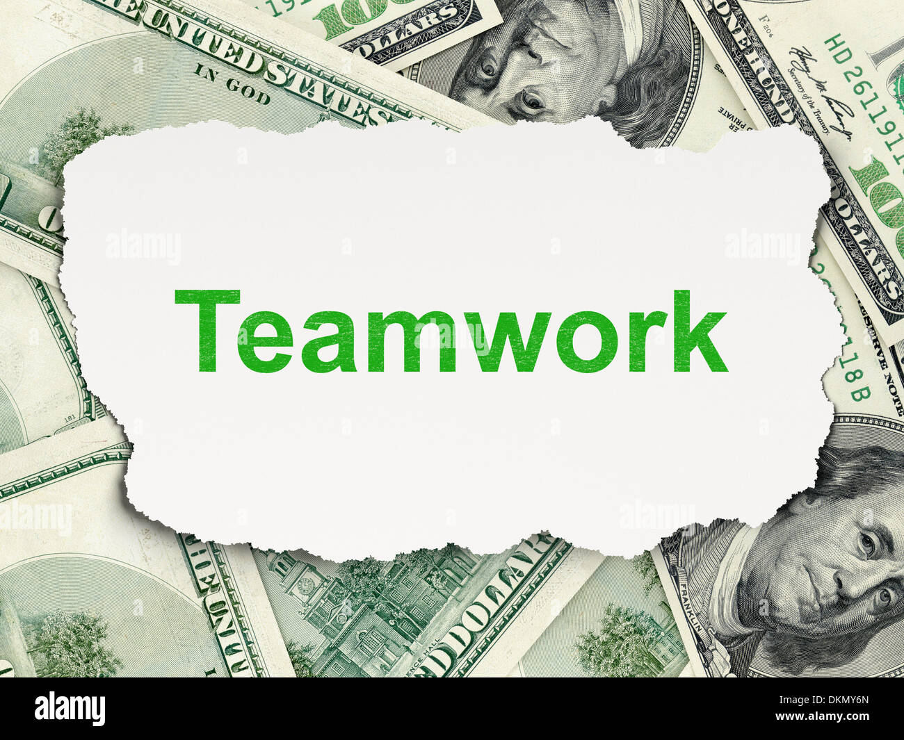 Business concept: Teamwork on Money background Stock Photo - Alamy