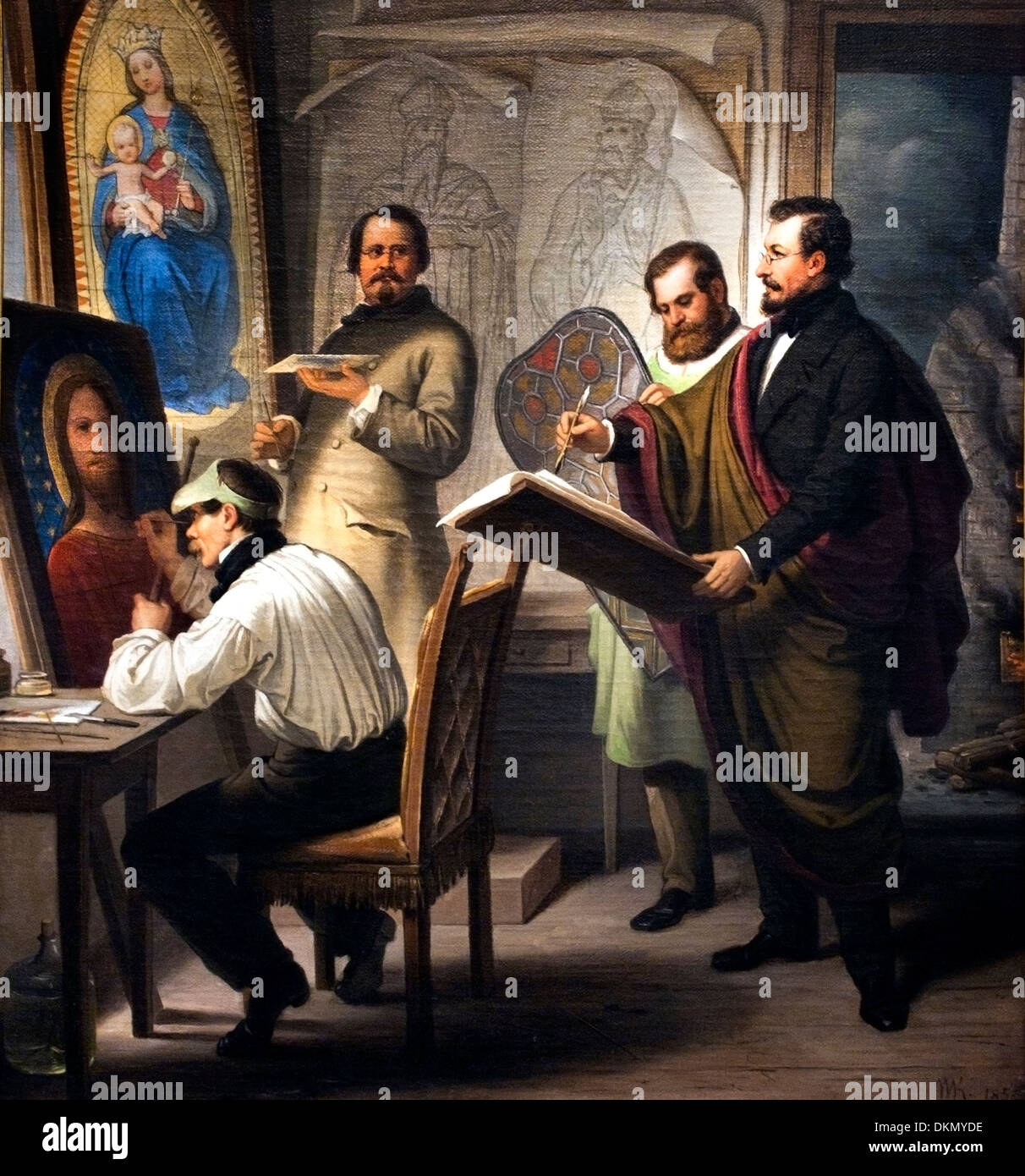 The art work of glass painting Institute Munich WILHELM VON KAULBACH ...