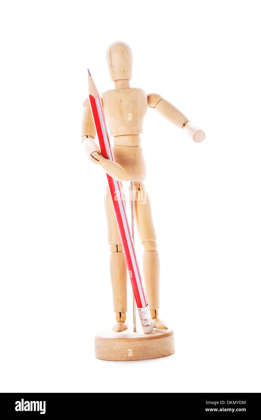 Art concept, wooden figure for modeling poses of human and pencil Stock ...