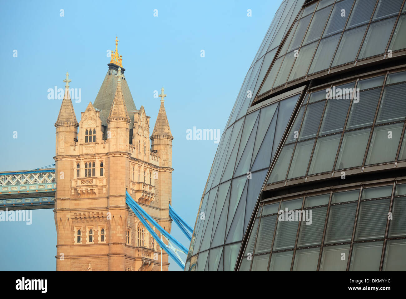 Tower Bridge in London with modern architecture Stock Photo - Alamy
