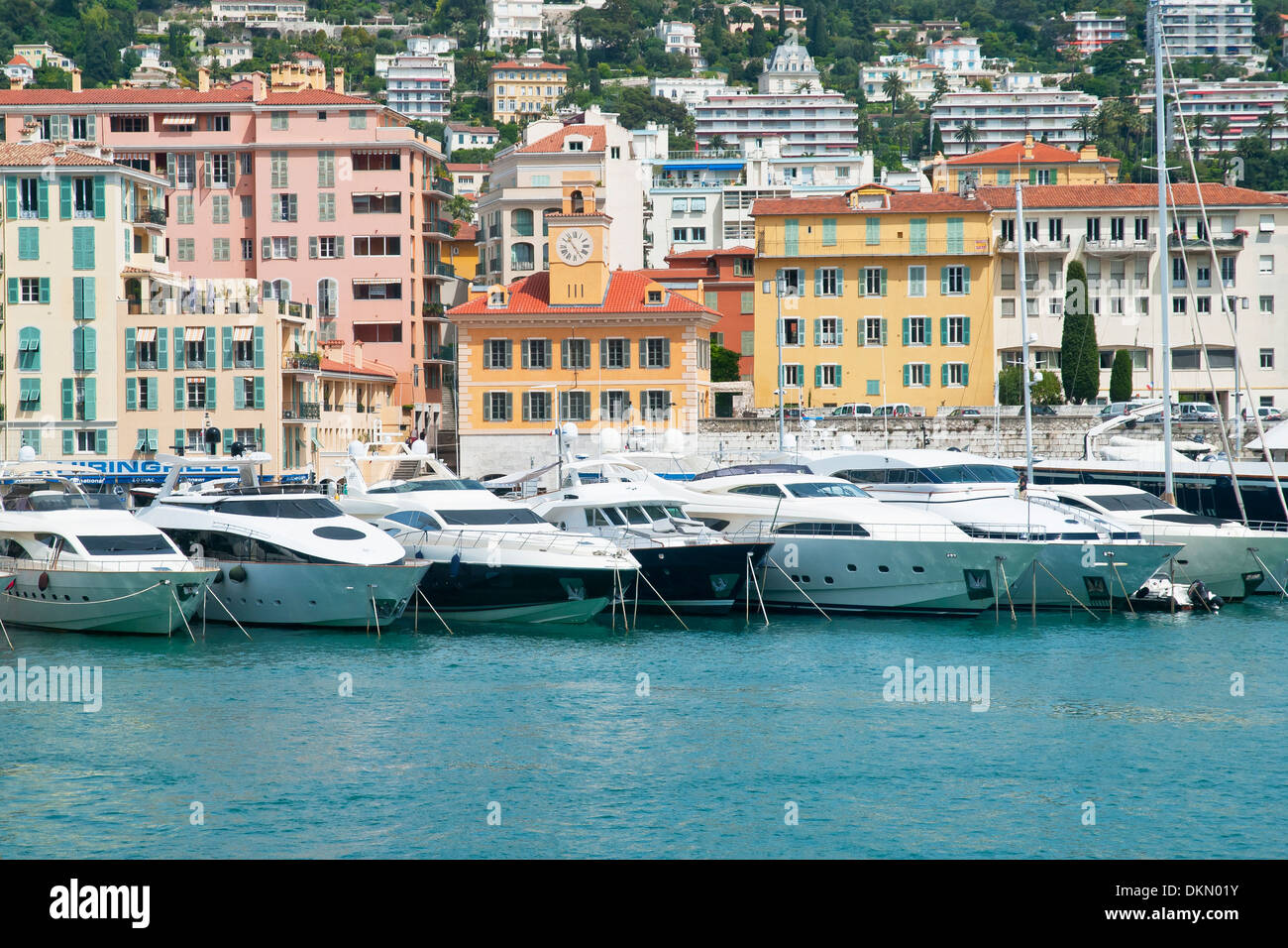 Pier with yachts and boats, Nice, French Riviera, France Stock Photo ...