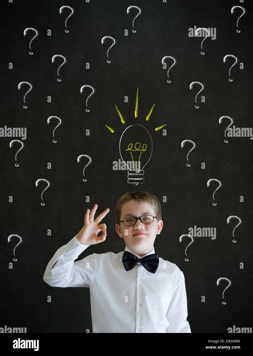 All ok or okay sign dressed up as business man questioning ideas on ...