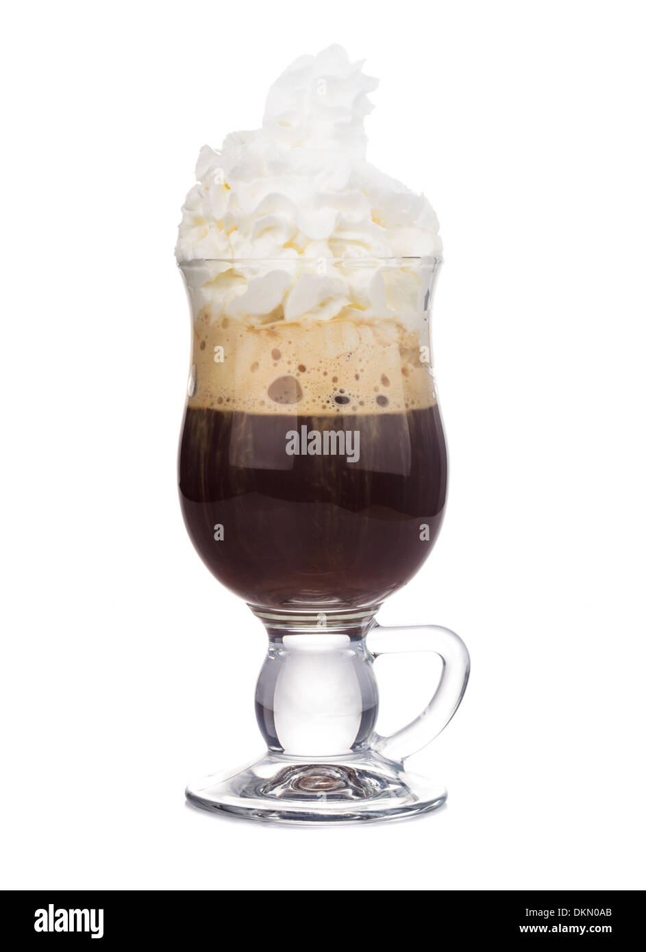 irish coffee in glass isolated on white background Stock Photo - Alamy