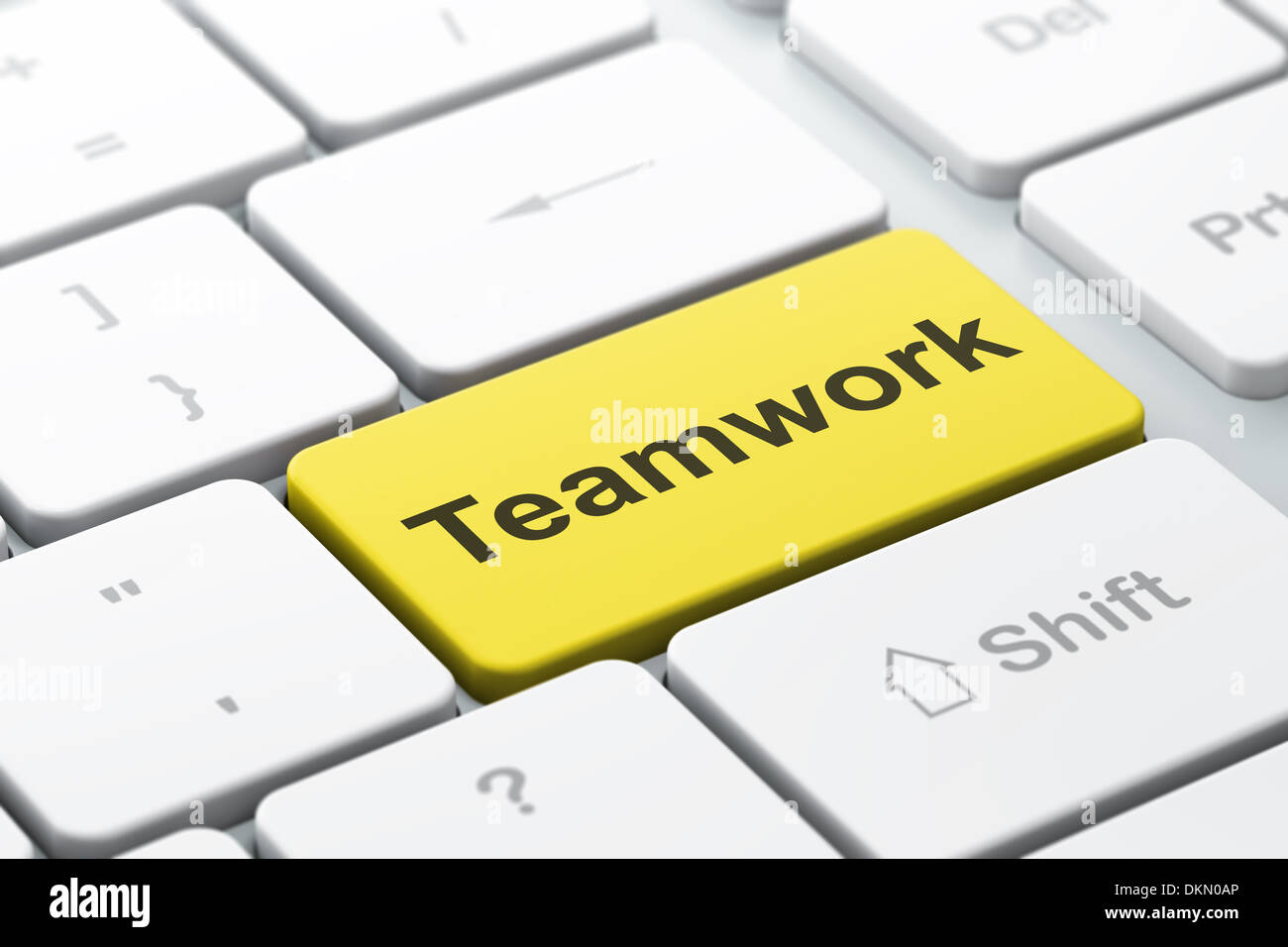 Business concept: Teamwork on computer keyboard background Stock Photo ...