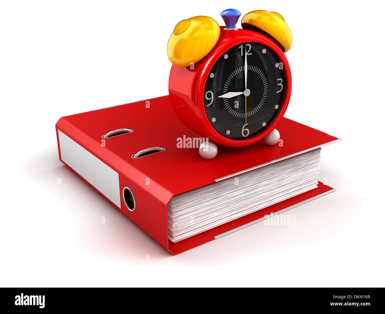 Document and alarm clock Stock Photo - Alamy