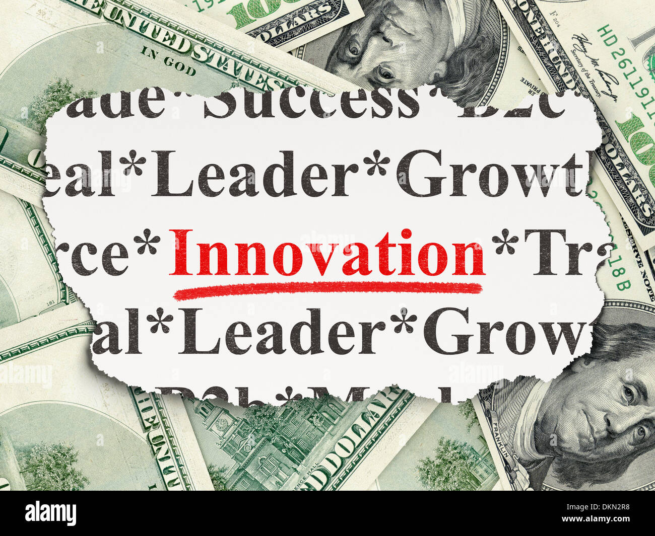 Finance concept: Innovation on Money background Stock Photo - Alamy