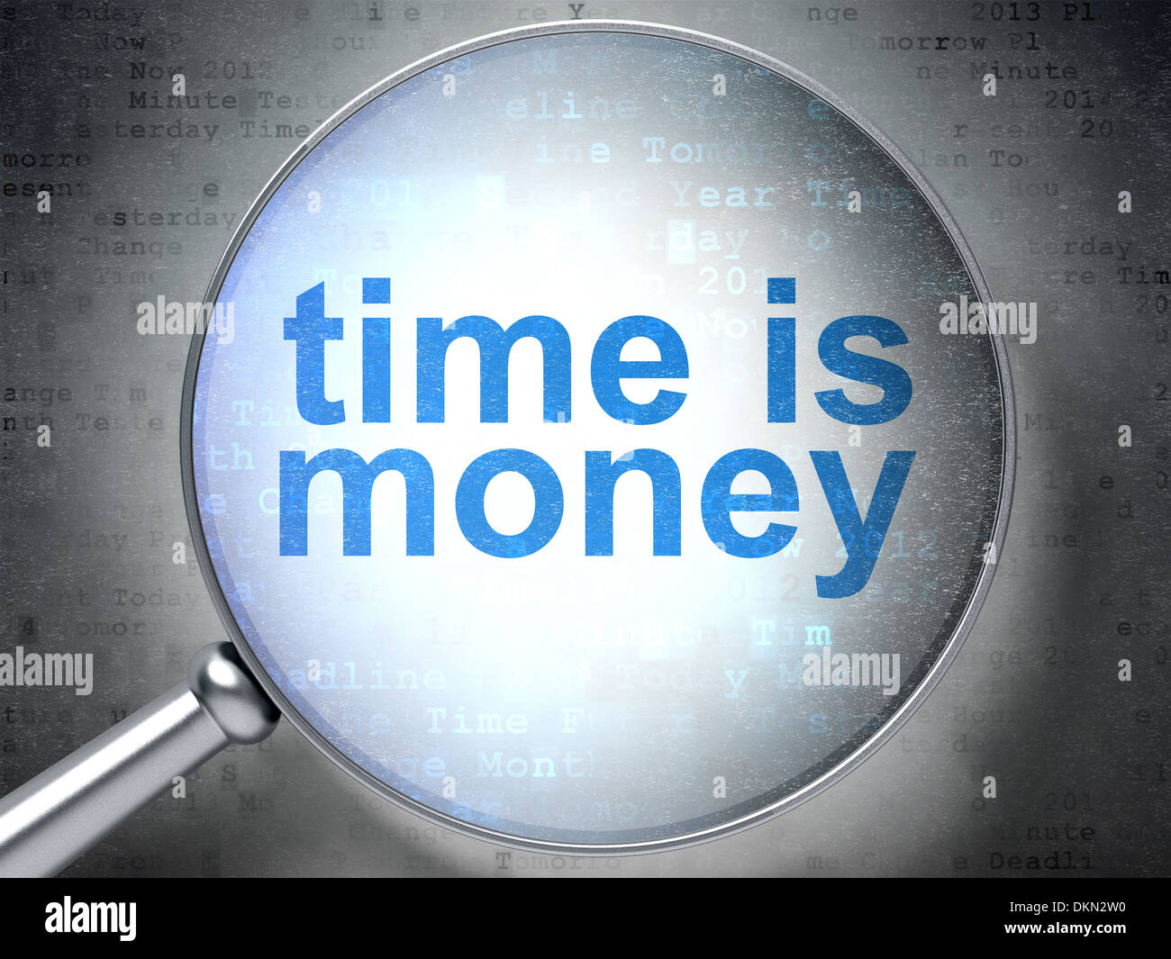 Time concept: Time is Money with optical glass Stock Photo - Alamy