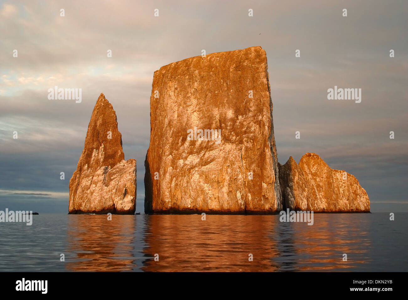 Kicker Rock at sunrise in the Galapagos near San Cristobal island Stock ...